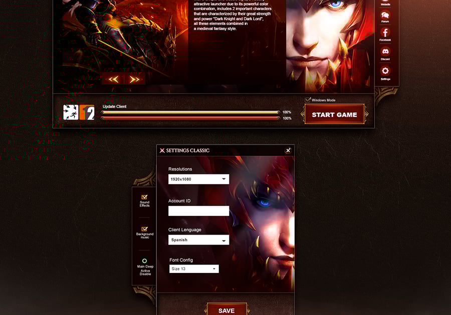 Classic Red Launcher Ui PSD Template | JanoDesign