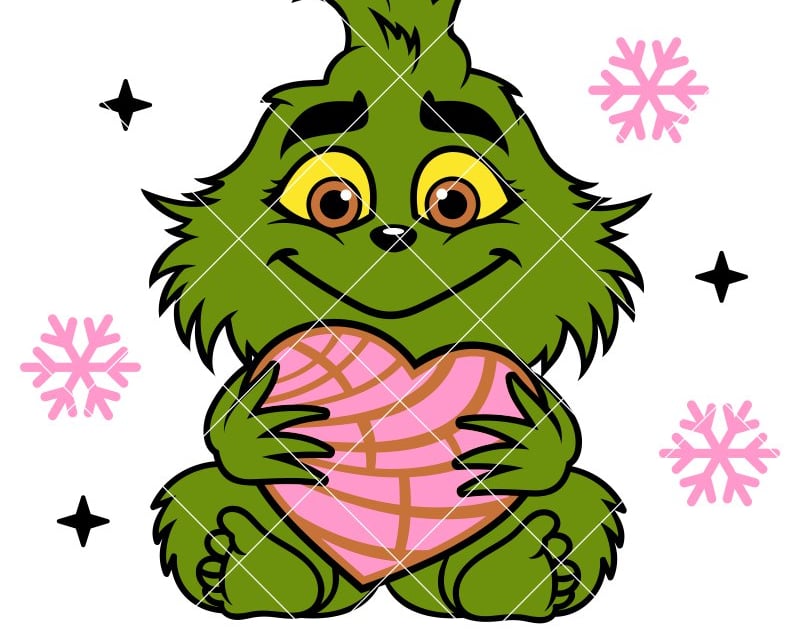 Baby Grinch Pan Dulce Svg, Christmas Svg, Merry Grinchmas Svg, Concha ...