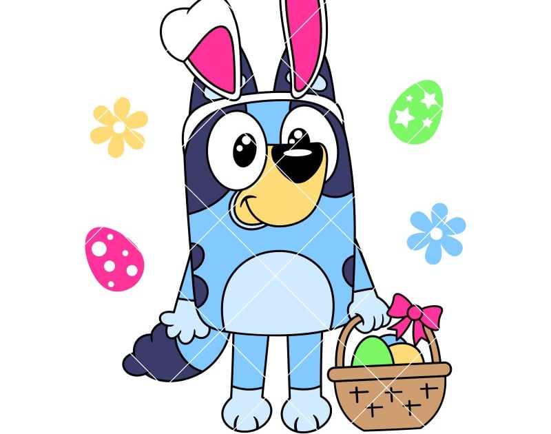 Easter Bluey Svg, Birthday Invitation Svg, Happy Easter Svg, Bluey the ...