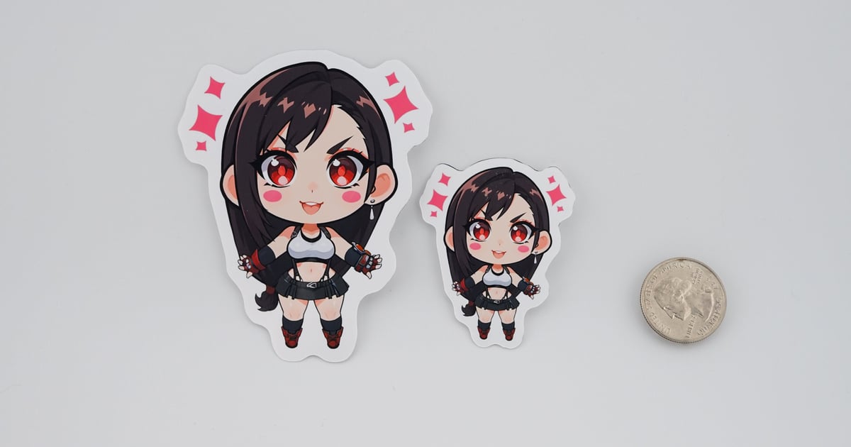 Chibi Tifa - Cute Chibi Game Stickers Anime Waifu Sticker Vinyl Decal ...