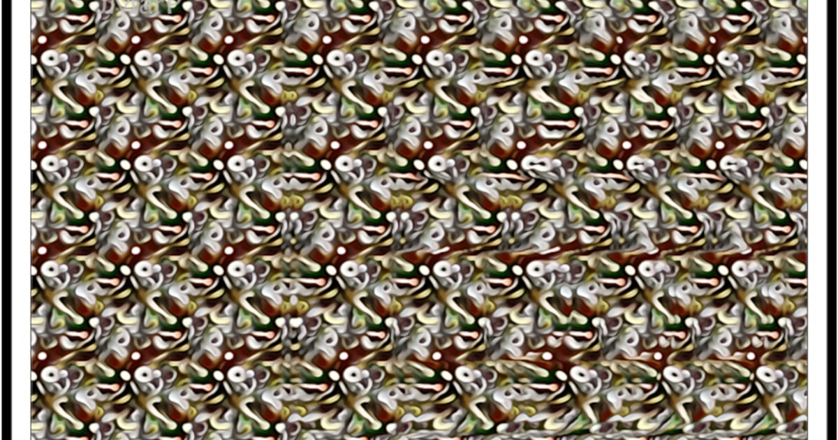 Slanting Letter B Stereogram - Cross-eyed View, Magic Eye Hidden 3D ...