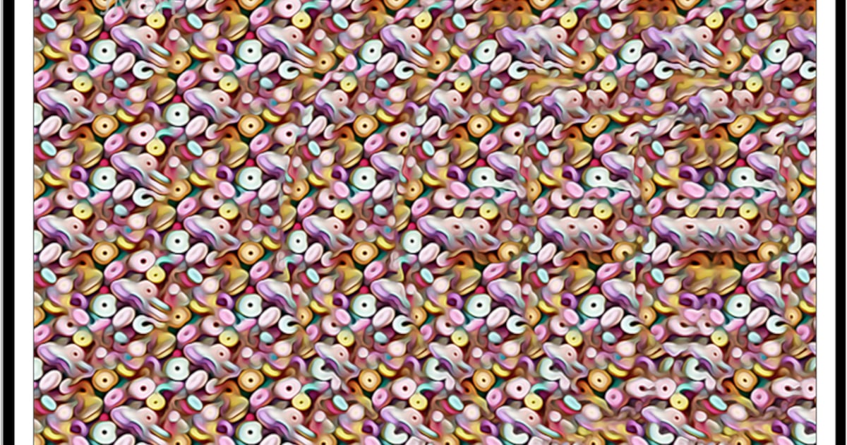 Bitten Donut Stereogram - Parallel View, Magic Eye Hidden 3D | JMarP ...