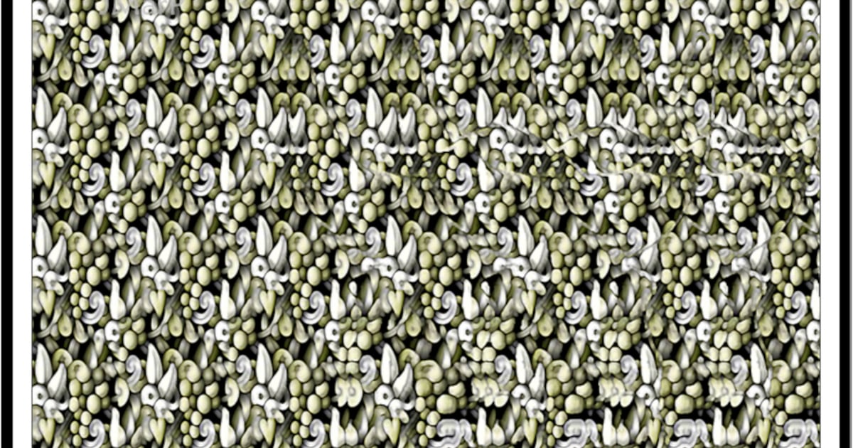 Bull Stereogram - Cross-eyed View, Magic Eye Hidden 3D | JMarP Stereograms