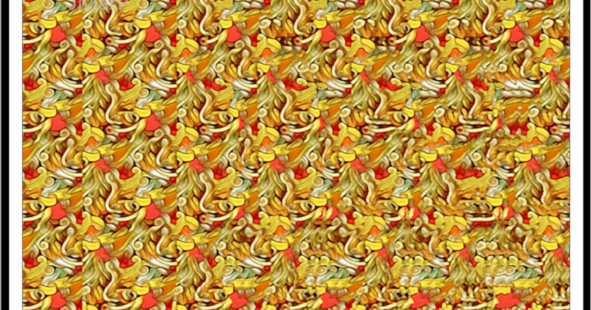Dog Stereogram - Parallel View, Magic Eye Hidden 3D | JMarP Stereograms