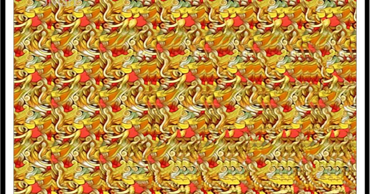 Dog Stereogram - Cross-eyed View, Magic Eye Hidden 3D | JMarP Stereograms