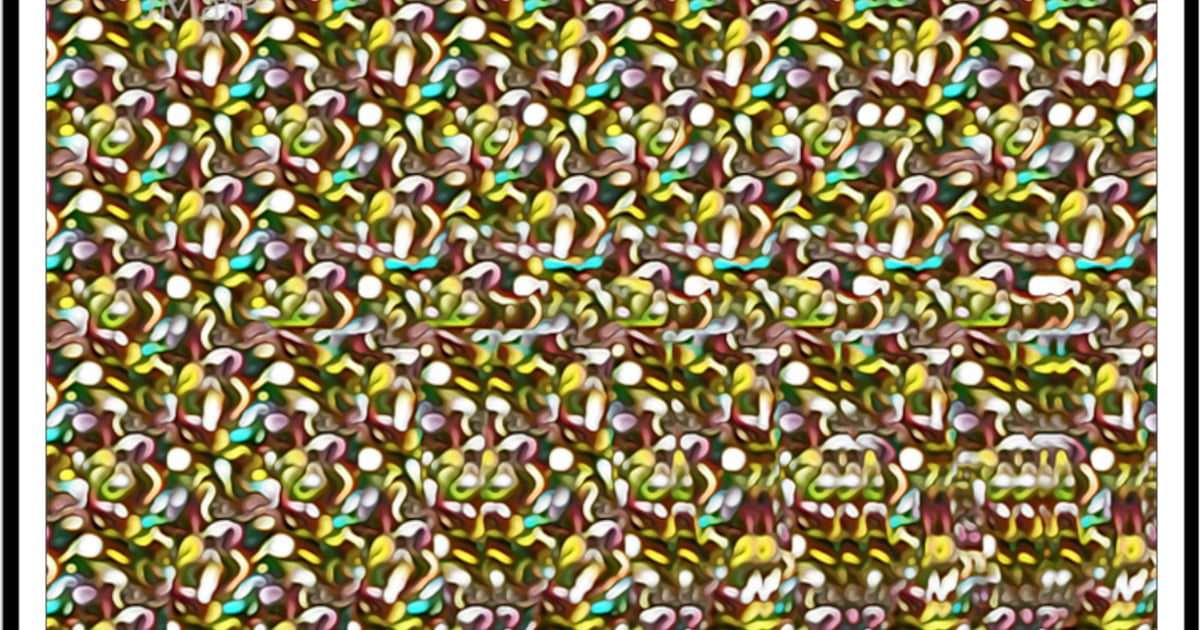 Elephant Stereogram - Parallel View, Magic Eye Hidden 3D Animal ...