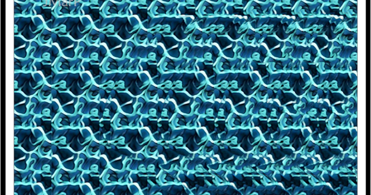Fish Stereogram - Cross-eyed View, Magic Eye Hidden 3D | JMarP Stereograms