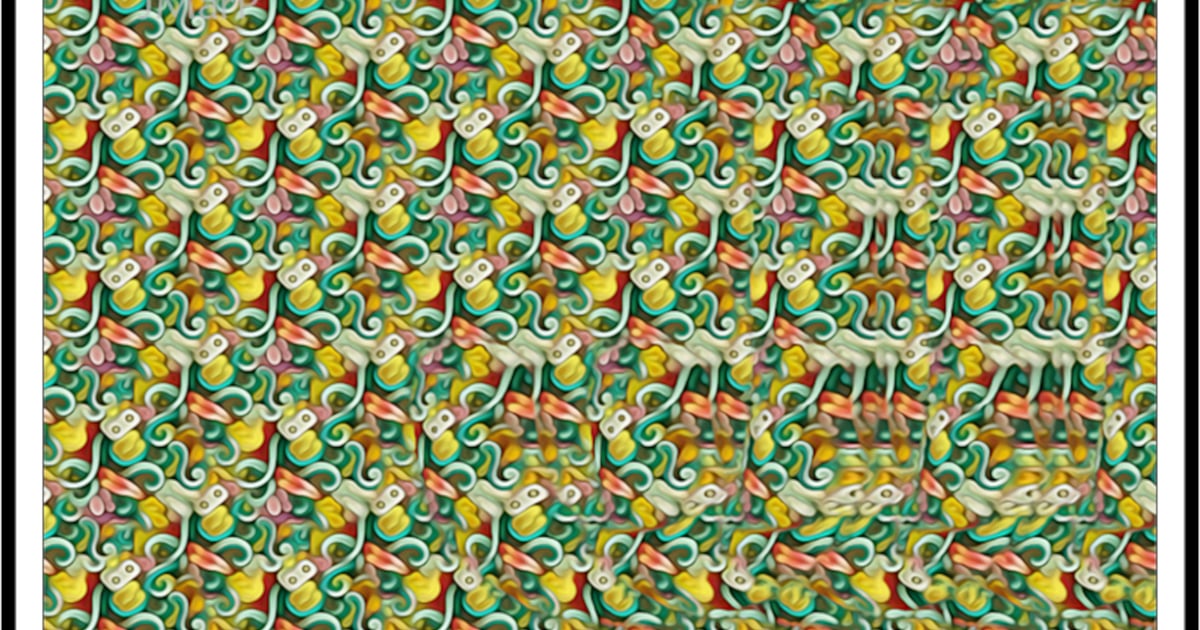 Slanting Letter J Stereogram - Parallel View, Magic Eye Hidden 3D ...