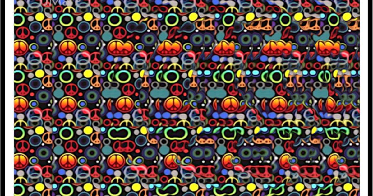 Peace Stereogram - Cross-eyed View, Magic Eye Hidden 3D | JMarP Stereograms