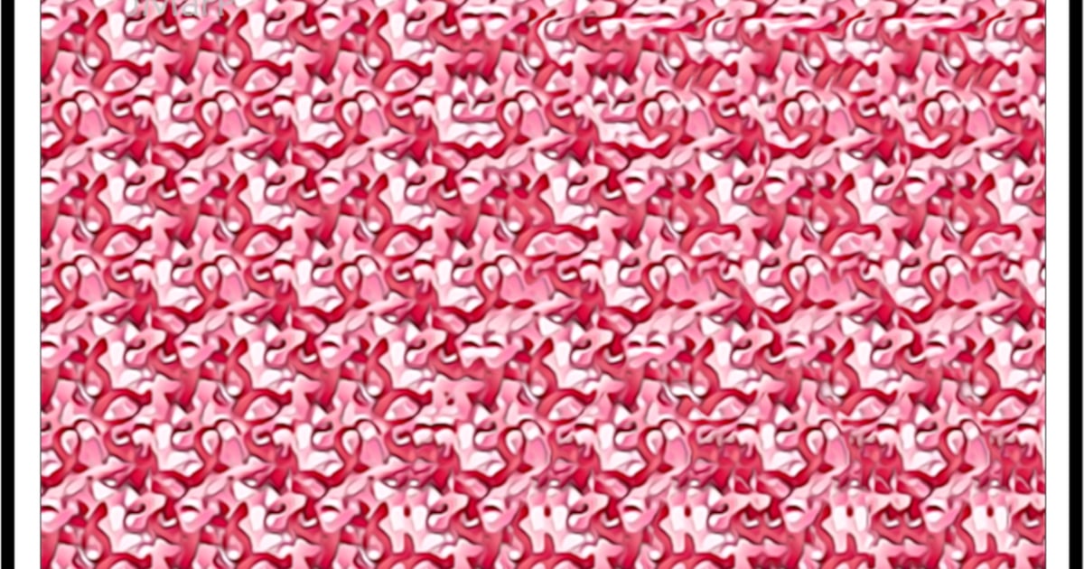 Pink Ribbon Stereogram - Cross-eyed View, Magic Eye Hidden 3D | JMarP ...