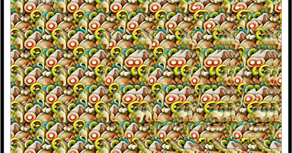 Letter O Stereogram - Parallel View, Magic Eye Hidden 3D Alphabet ...