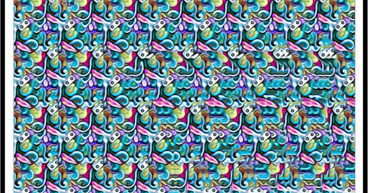 Puppy Stereogram - Cross-eyed View, Magic Eye Hidden 3D | JMarP Stereograms