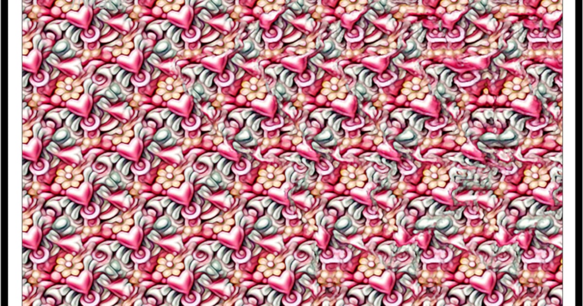 Rose Stereogram - Parallel View, Magic Eye Hidden 3D | JMarP Stereograms