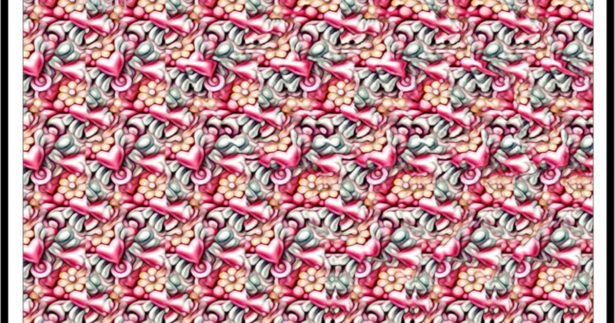 Rose Stereogram - Cross-eyed View, Magic Eye Hidden 3D | JMarP Stereograms