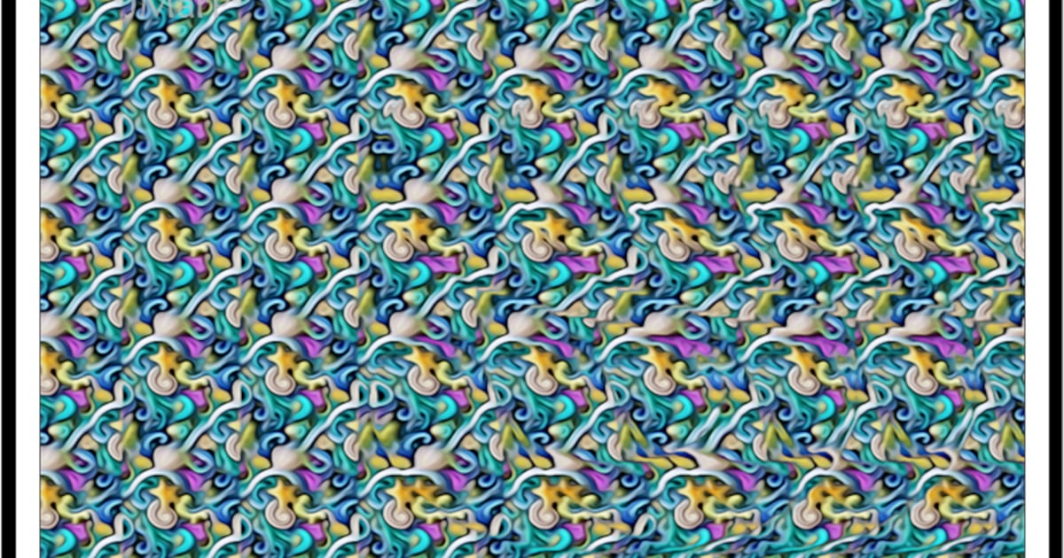 Slanting Letter S Stereogram - Cross-eyed View, Magic Eye Hidden 3D ...