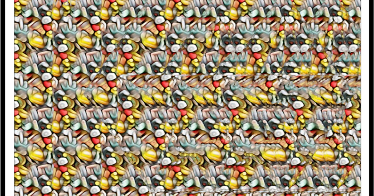 Star Stereogram - Parallel View, Magic Eye Hidden 3D | JMarP Stereograms
