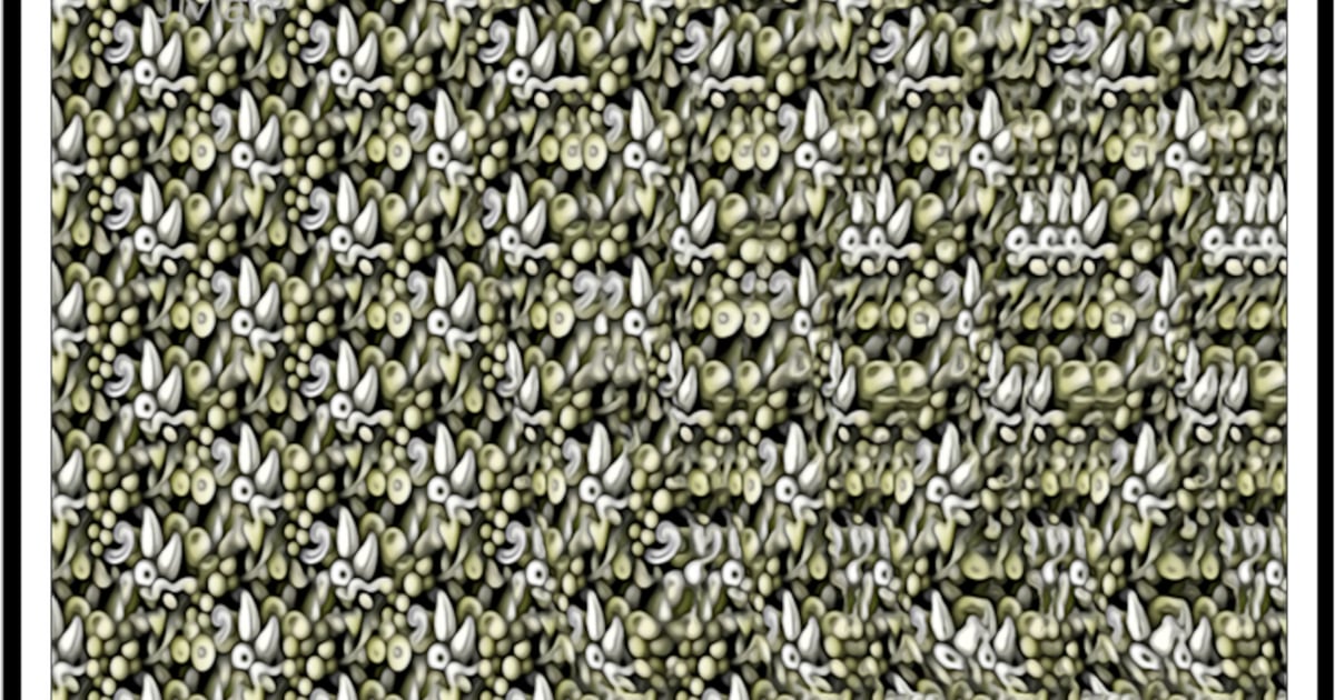Slanting Letter W Stereogram - Parallel View, Magic Eye Hidden 3D ...