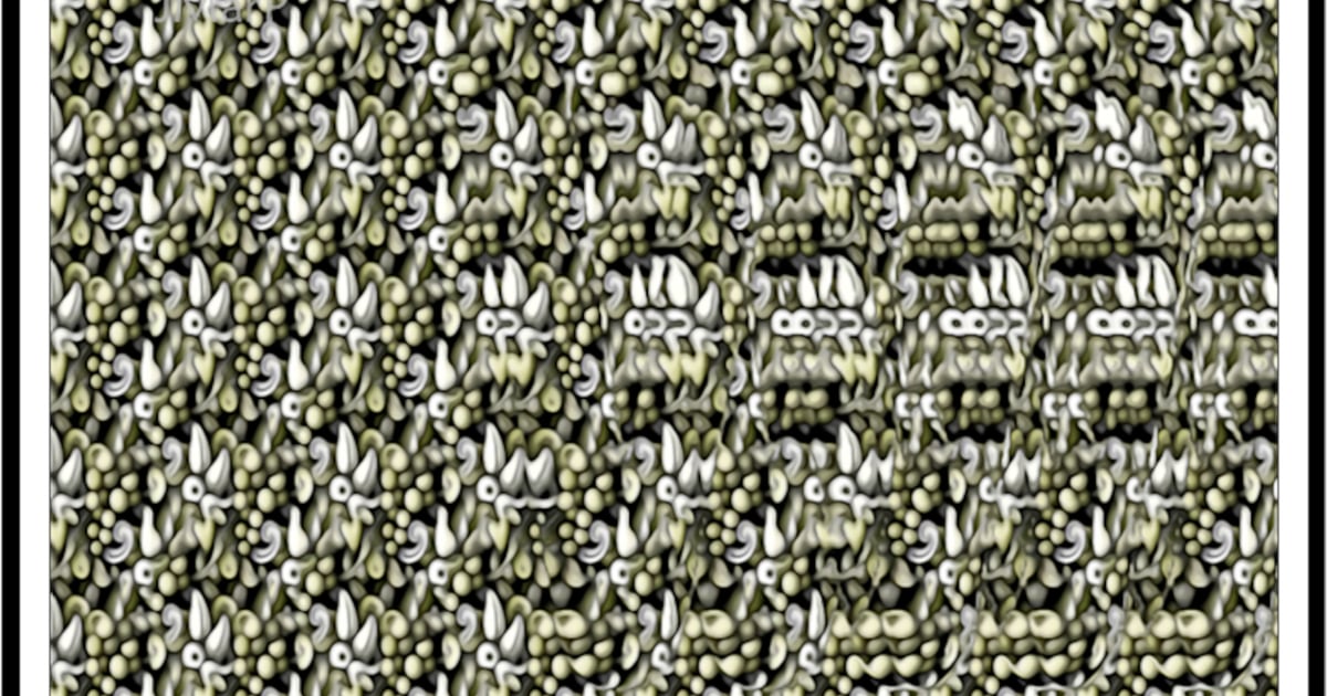 Letter W Stereogram - Cross-eyed View, Magic Eye Hidden 3D Basic Easy ...
