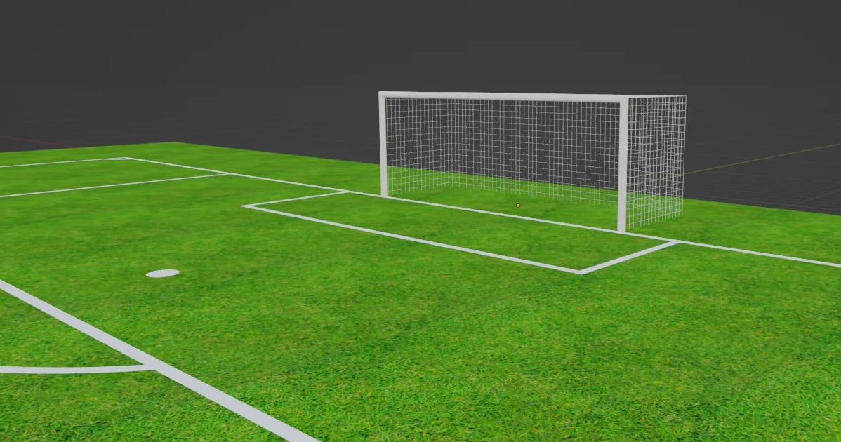 3D Football Net Model with Pitch | Grafik Games