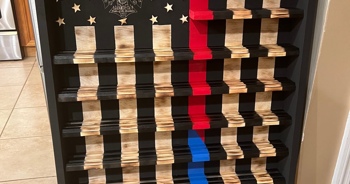 Wooden Flag Display Rack | Arkham City Woodworks