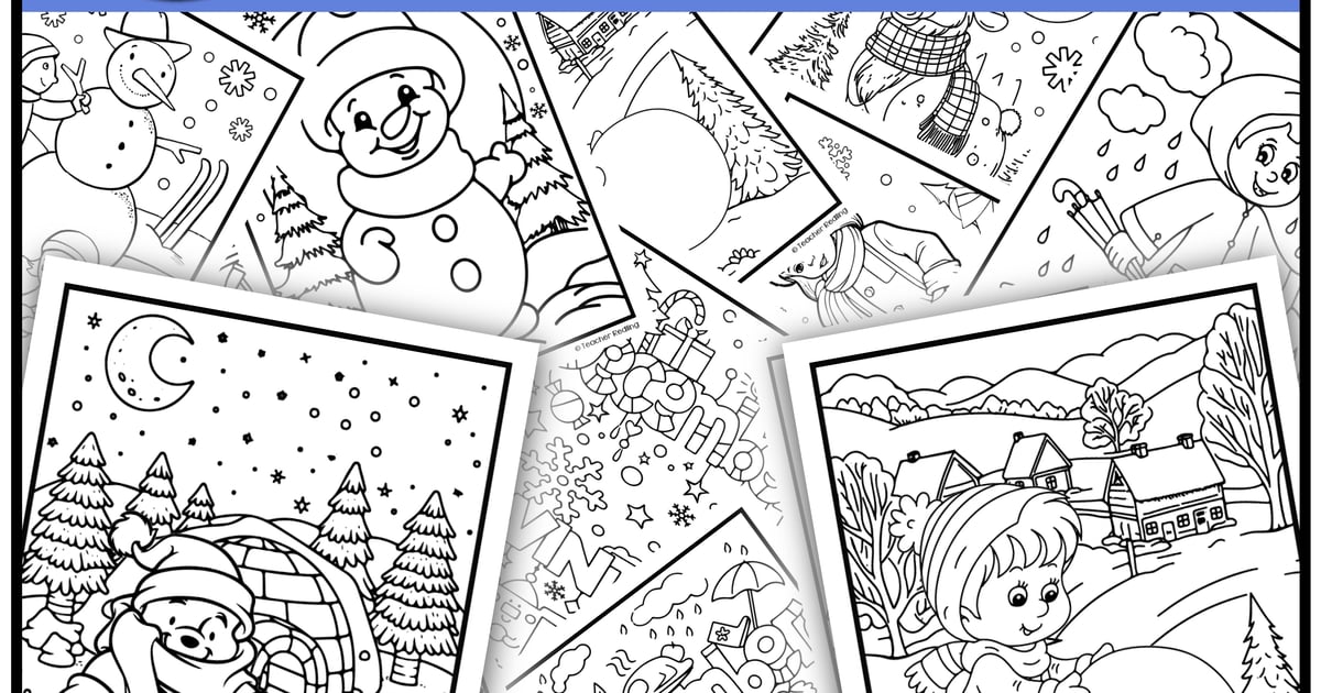 Winter Coloring Pages for Preschool/Pre-K, December Coloring Sheets ...