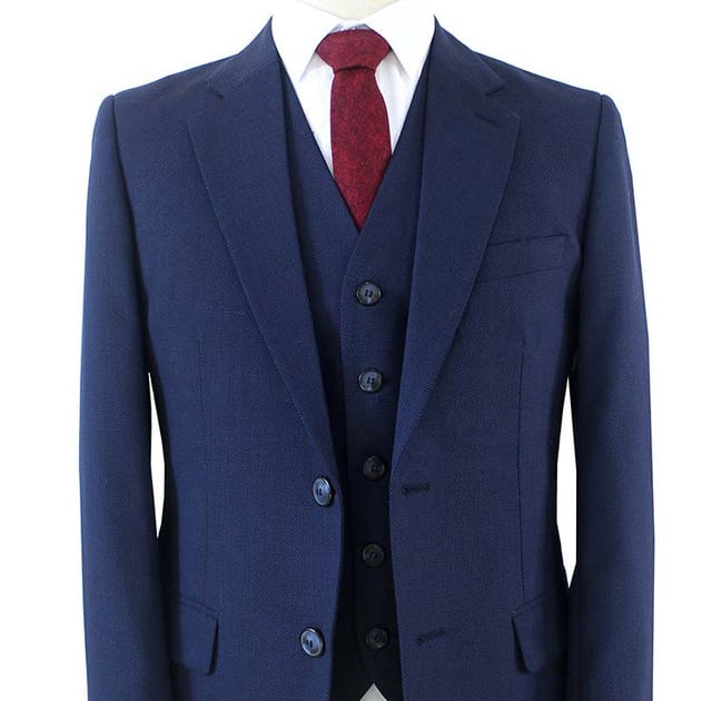 CUSTOM MADE DARK BLUE BIRDSEYE WORSTED 3 PIECE SUIT | Johnny Jean Made ...