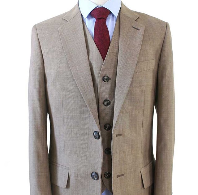 CUSTOM MADE LIGHT BROWN PRINCE OF WALES CHECK SUIT | Johnny Jean Made ...