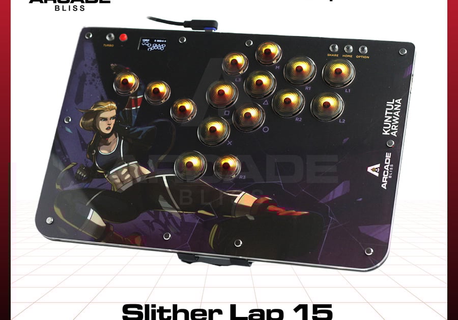 Slither Lap 15 Leverless PS5 Arcade Stick Controller Hitbox Flatbox ...