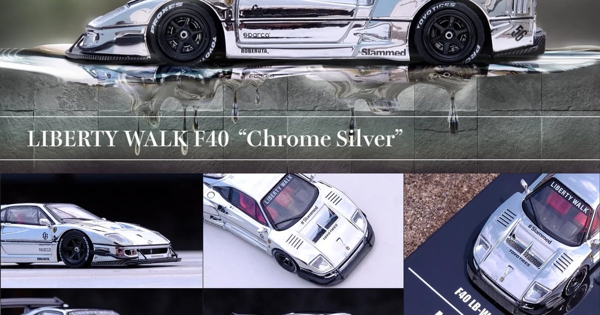 INNO64 LBWK Ferrari F40 Silver Chrome (Beijing Special) | Omocha Hero