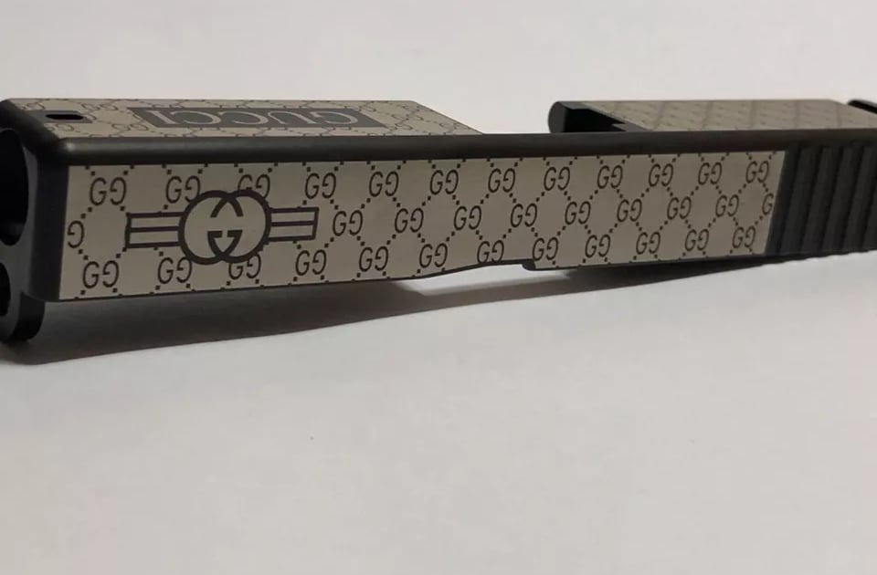 Custom Laser etched Glock 19 Slide Gen3 g19 Gucci black nitrite | Lost ...