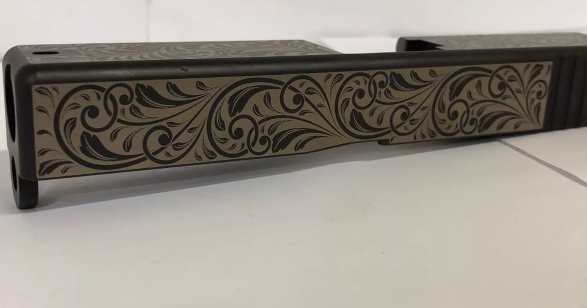 Custom laser etched Glock 19 black nitride Slide Gen 3 g19 scrolls ...