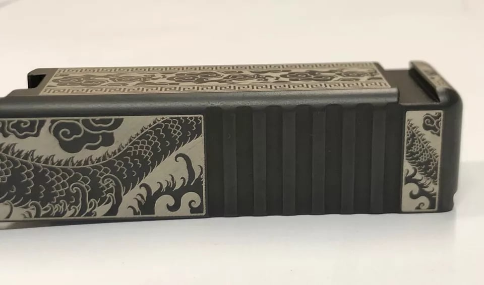 Custom laser etched Glock 19 black nitride Slide Gen 3 g19 dragon ...