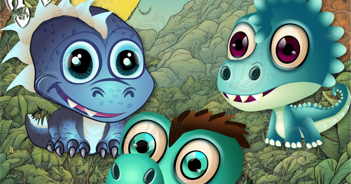 3 Baby Dinosaur Clipart | DiaJoy-Design