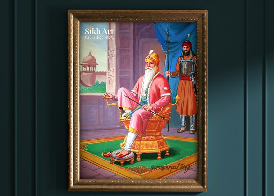 Maharaja Ranjit Singh - Seated on a Chair | Sikh Art Stock