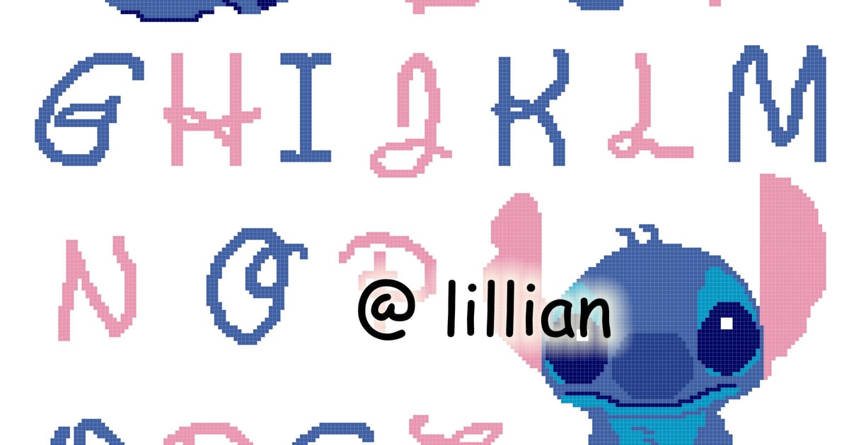 LILO & STITCH ALPHABET ALPHABETS ALPHABETICAL ABC TO Z Counted Cross ...
