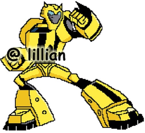 PDF ~TRANSFORMERS BUMBLEBEE Counted Cross Stitch PATTERN | LILY'S CROSS ...