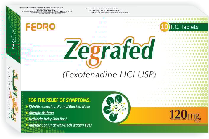 Zegrafed 120mg Tablets | Fedro Pharmaceutical Labs (Pvt.) Ltd