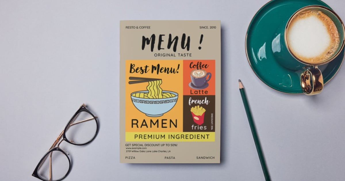 FREE Retro Restaurant Menu Template | Bizz District Studio
