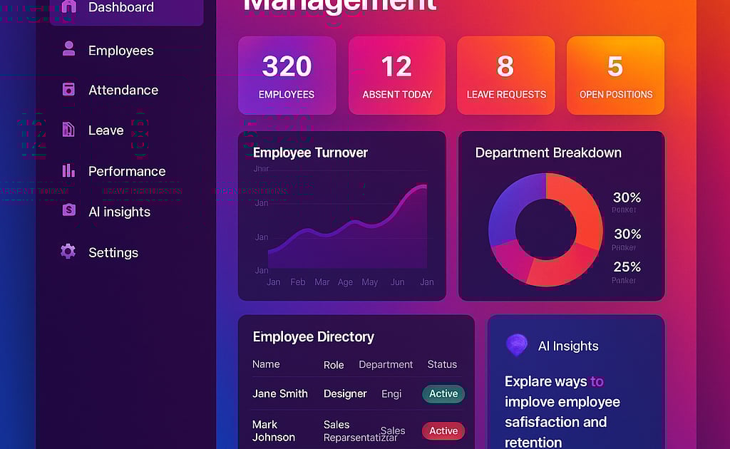 Human Resource Management Dashboard | autoconaibd.com