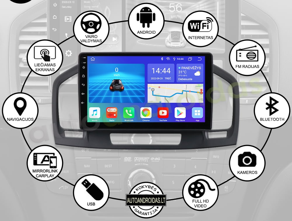 OPEL INSIGNIA ANDROID MULTIMEDIA AUTOMAGNETOLA GPS NAVIGACIJ | ANDROID MULTIMEDIA | CARPLAY ...