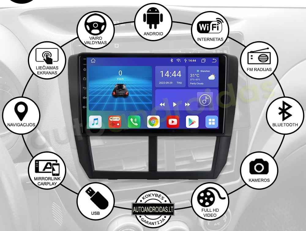 SUBARU FORESTER IMPREZA ANDROID MULTIMEDIA AUTOMAGNETOLA GPS | ANDROID MULTIMEDIA | CARPLAY ...