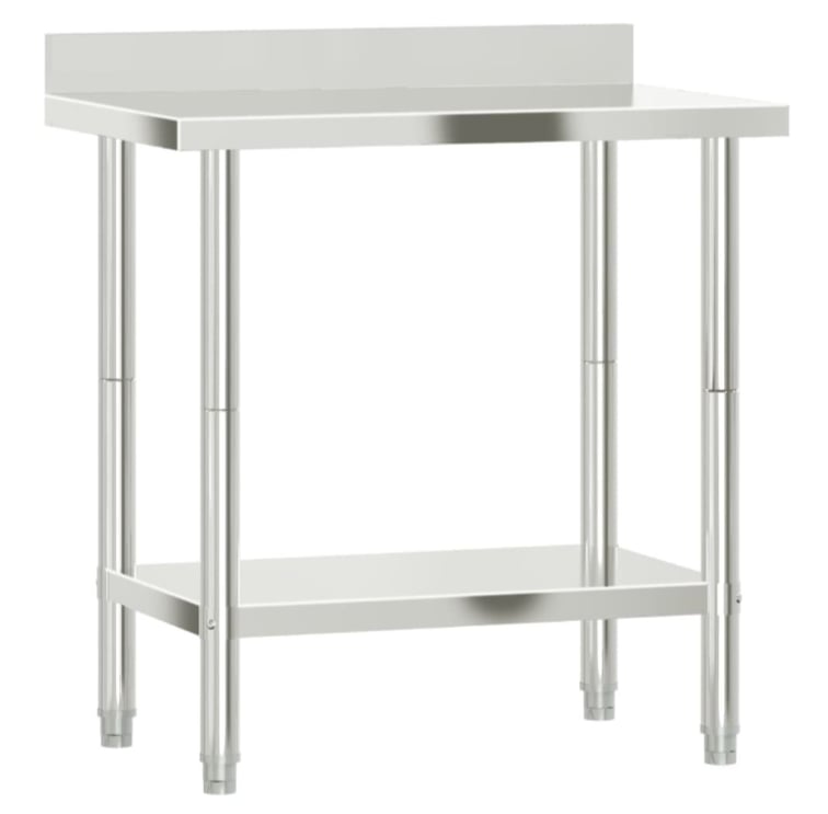 Light Duty Premium Style Stainless Steel Work Table with Splashback on ...