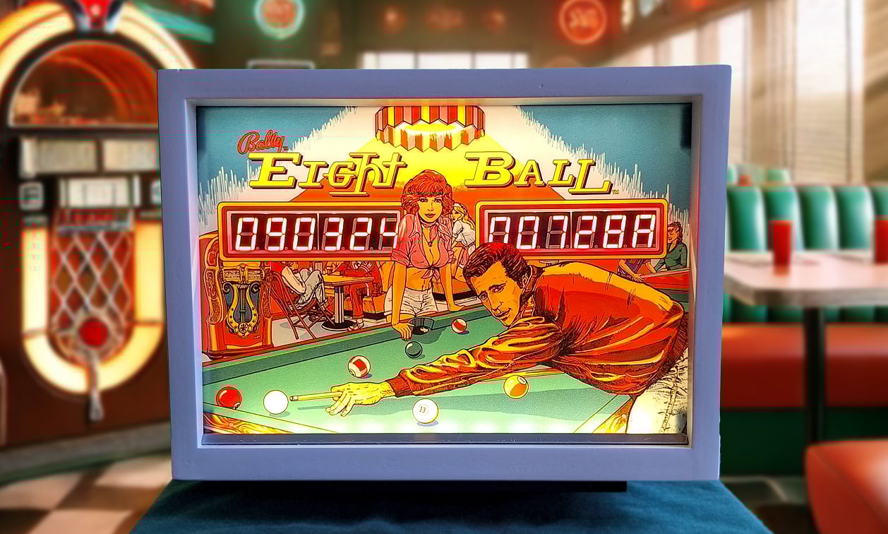 Bally™ Eight Ball | Ayscrim Studios - Vintage Pinball-inspired Clocks