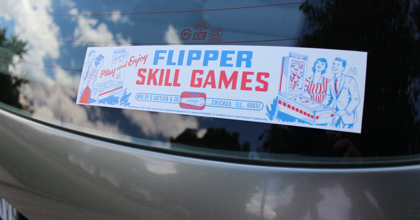 Gottlieb® Flipper Skill Games Bumper Sticker | Ayscrim Studios ...