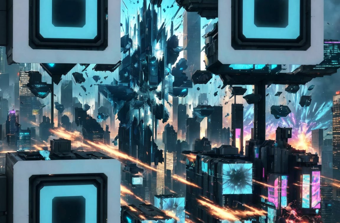 Cyberpunk QR Code Explosion | Artvizual