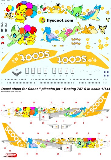 Scoot " Pikachu Jet " Boeing 787-9 | Airlinerdecals
