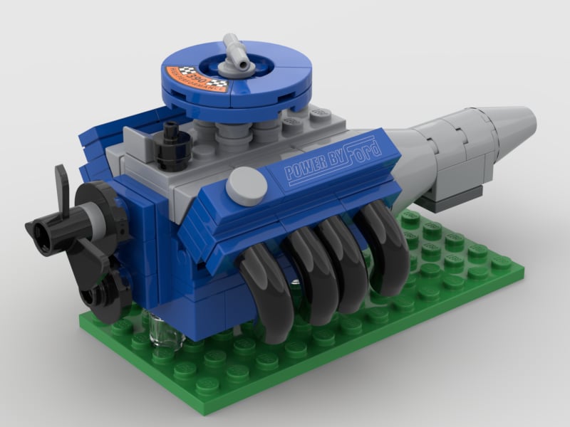 Ford 390 V8 Engine MOC | BlueBrickMOCs