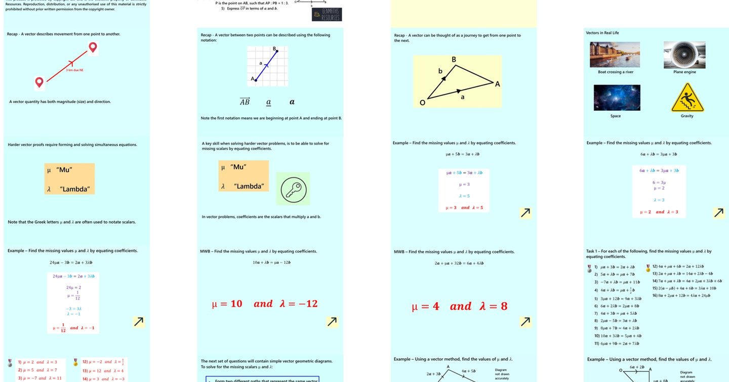 3.49 Vector Proofs with Simultaneous Equations IGCSE Higher PowerPoint ...
