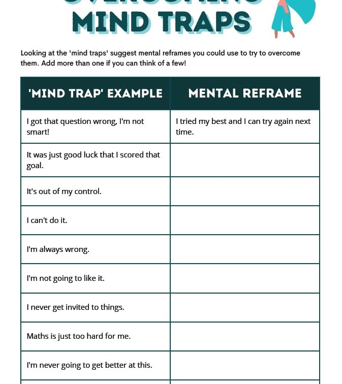 Overcoming Mind Traps Worksheet | New England Counseling & Consulting