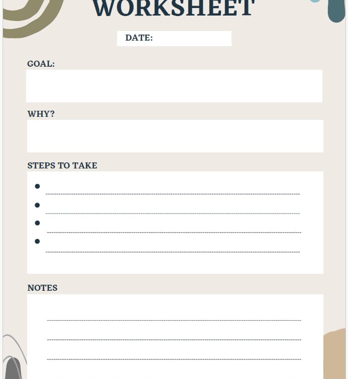 Daily Goals Worksheet | New England Counseling & Consulting